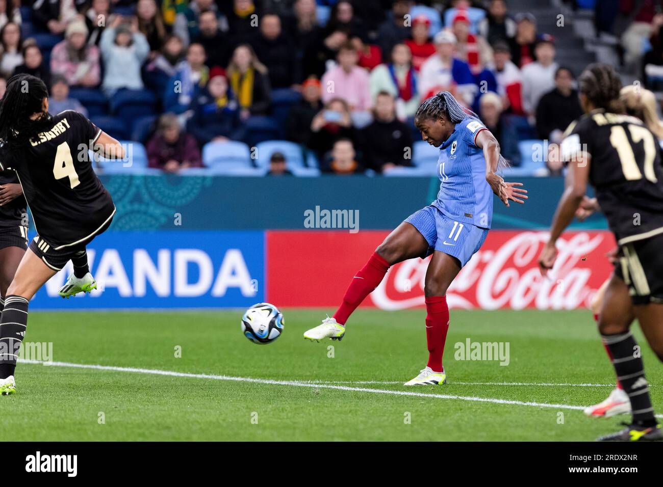 SYDNEY, AUSTRALIA - JULY 23: Kadidiatou Diani of France shoots at goal ...