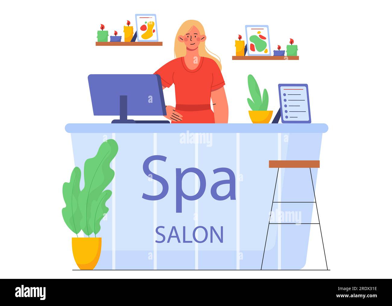 Spa room woman relax Stock Vector Images - Alamy