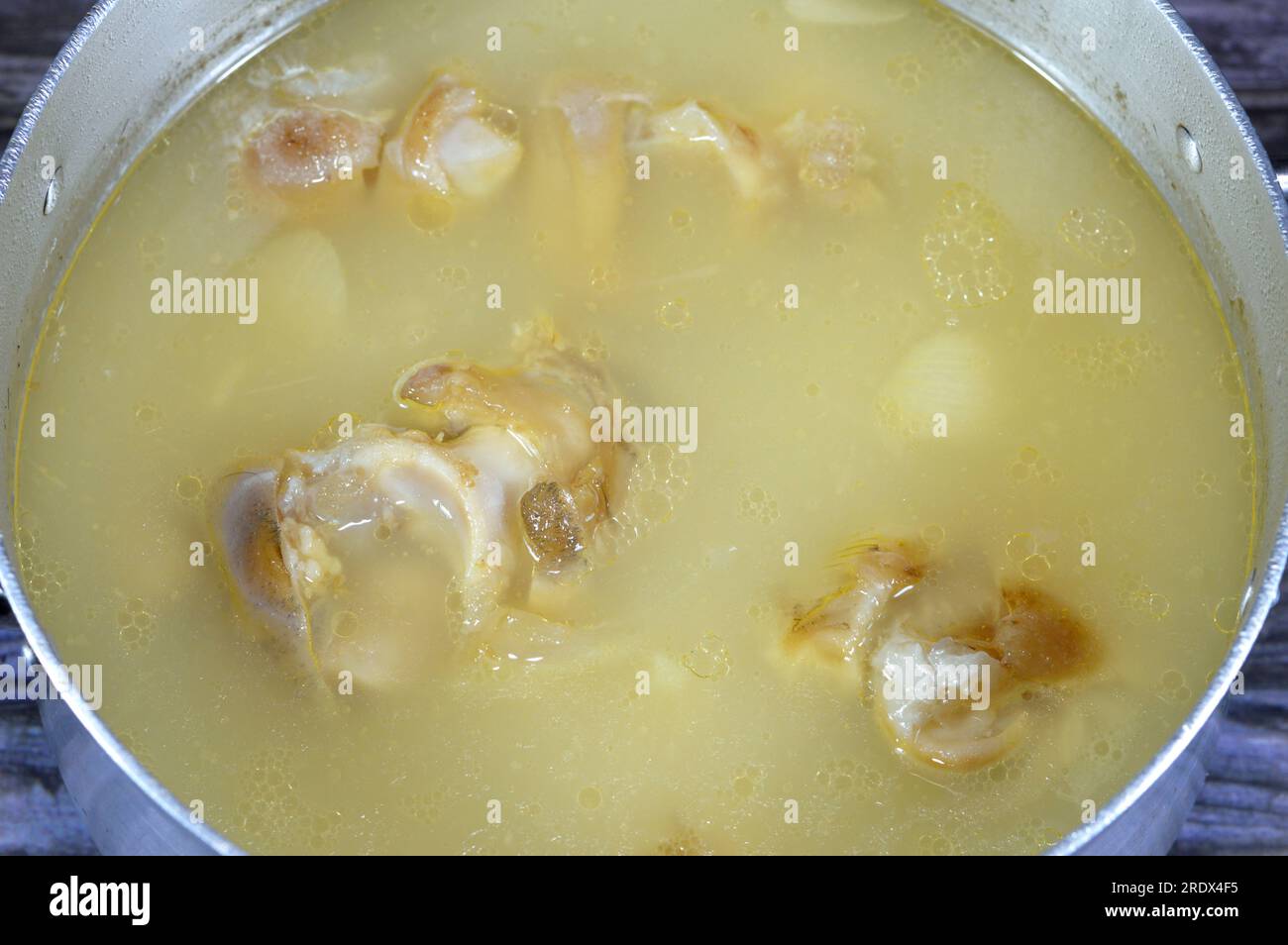 Arabic Egyptian cuisine of kawareh trotters with its traditional soup ...