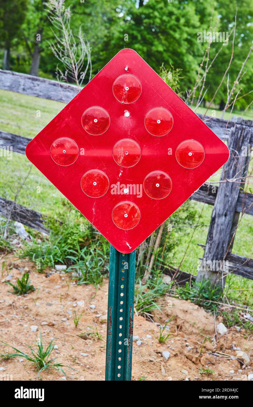 Red end of roadway reflector sign hi-res stock photography and images ...