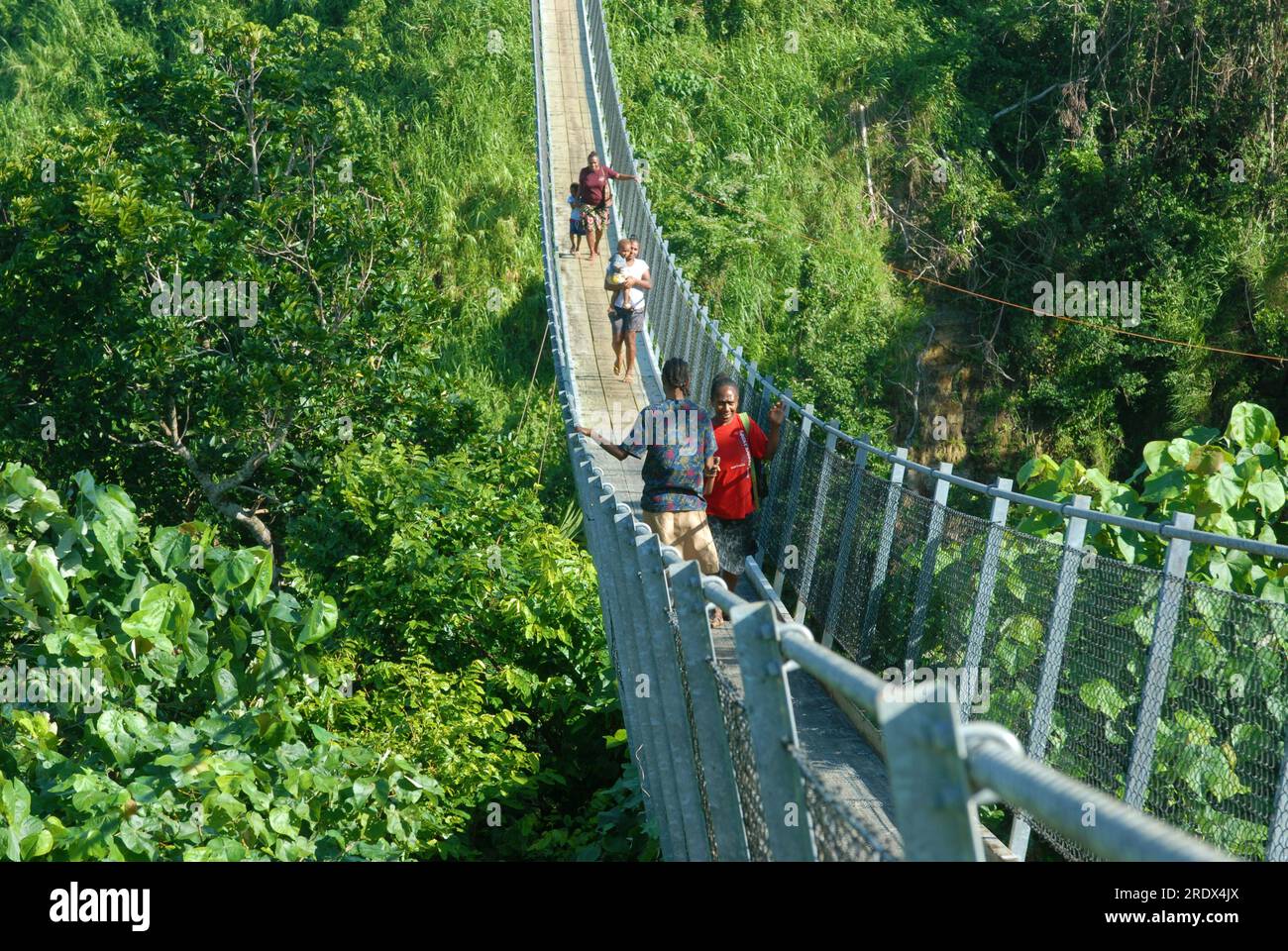 Tourists Vanuatu Sky Bridge, Devil's Point Rd, Port Vila, Vanuatu Stock ...