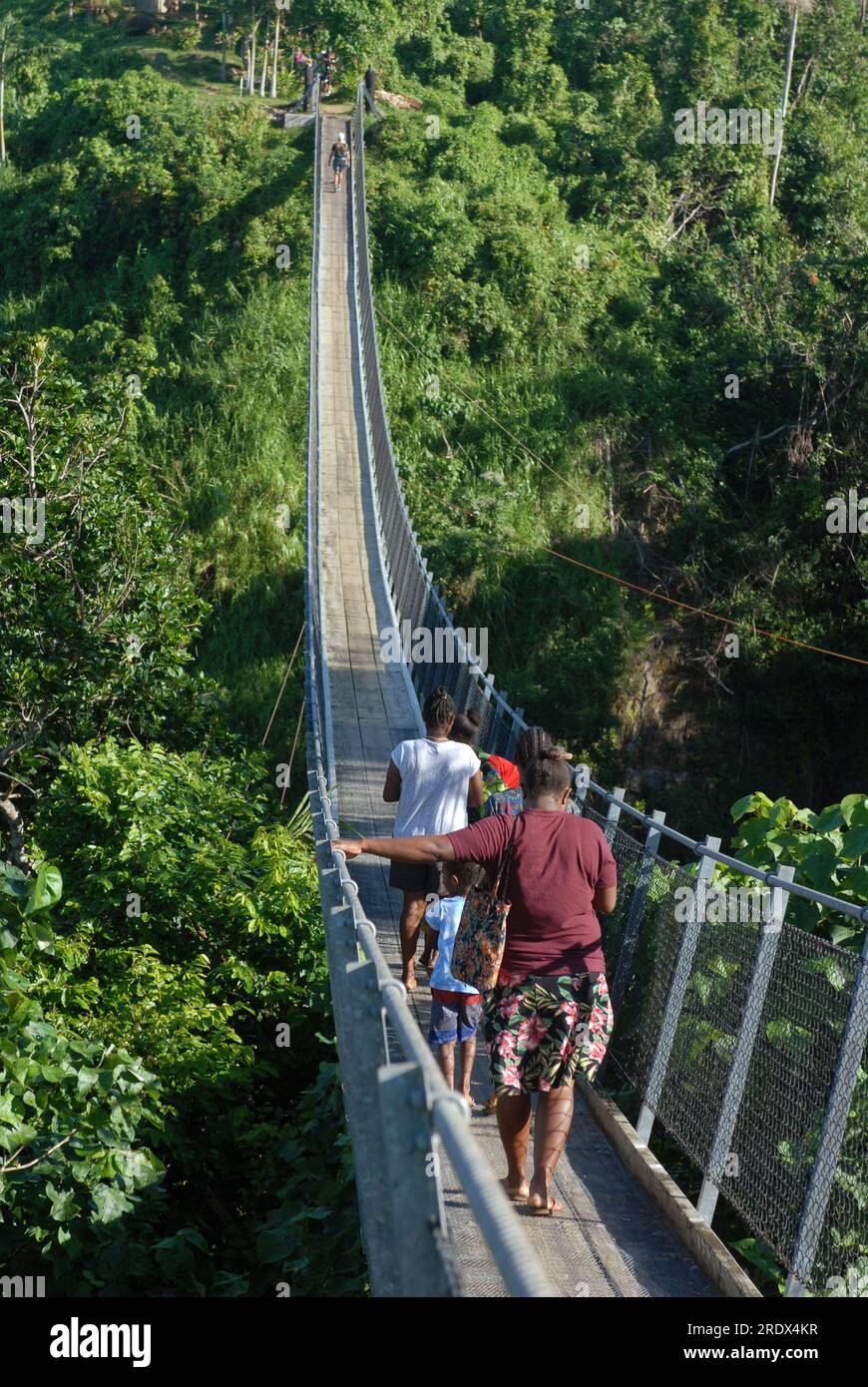 Tourists Vanuatu Sky Bridge, Devil's Point Rd, Port Vila, Vanuatu Stock ...