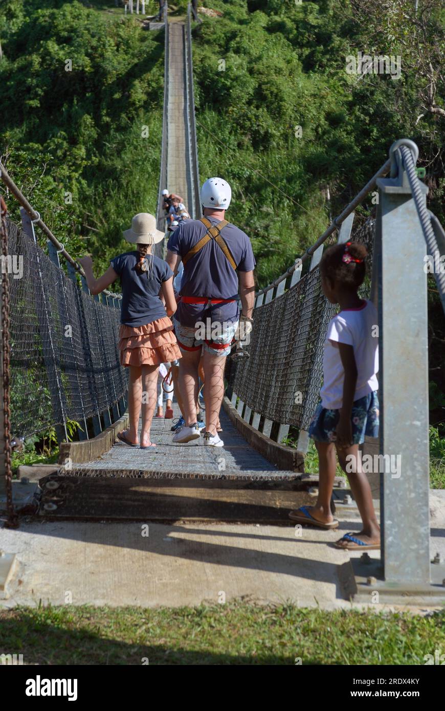 Tourists Vanuatu Sky Bridge, Devil's Point Rd, Port Vila, Vanuatu Stock ...