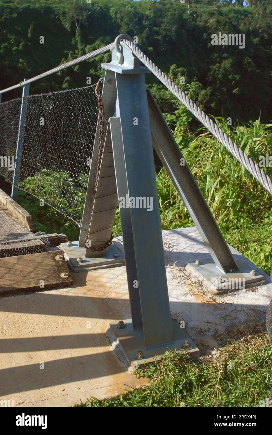 Steel cable of Vanuatu Sky Bridge, Devil's Point Rd, Port Vila, Vanuatu ...