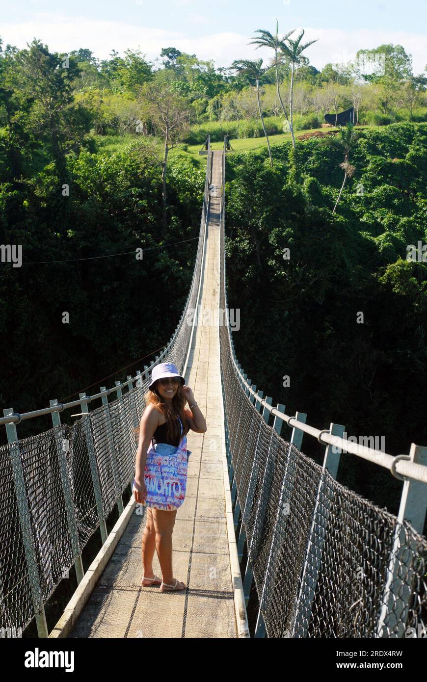 Tourist on Vanuatu Sky Bridge, Devil's Point Rd, Port Vila, Vanuatu ...