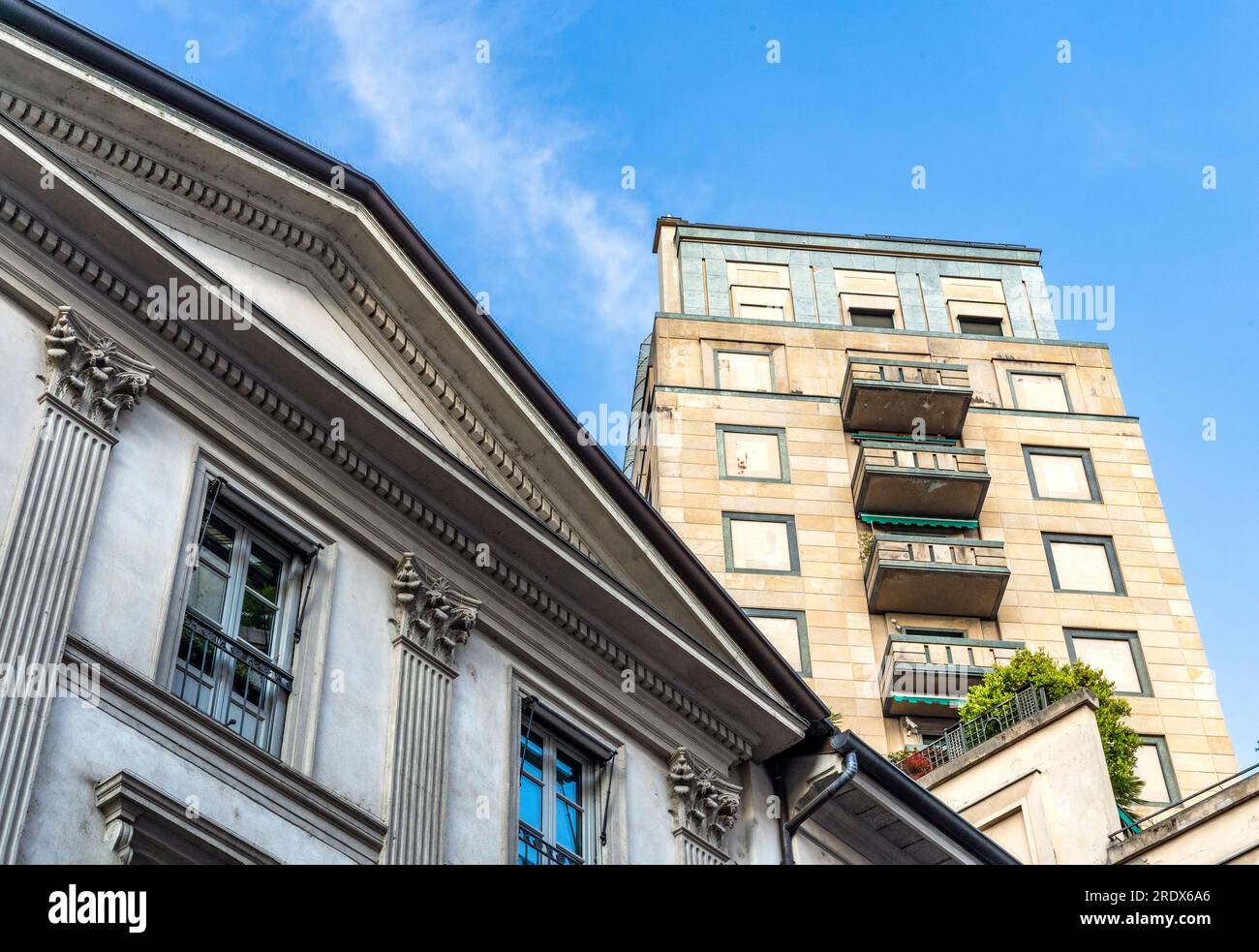 A street of Milan city center near via Monte Napoleone with the ...