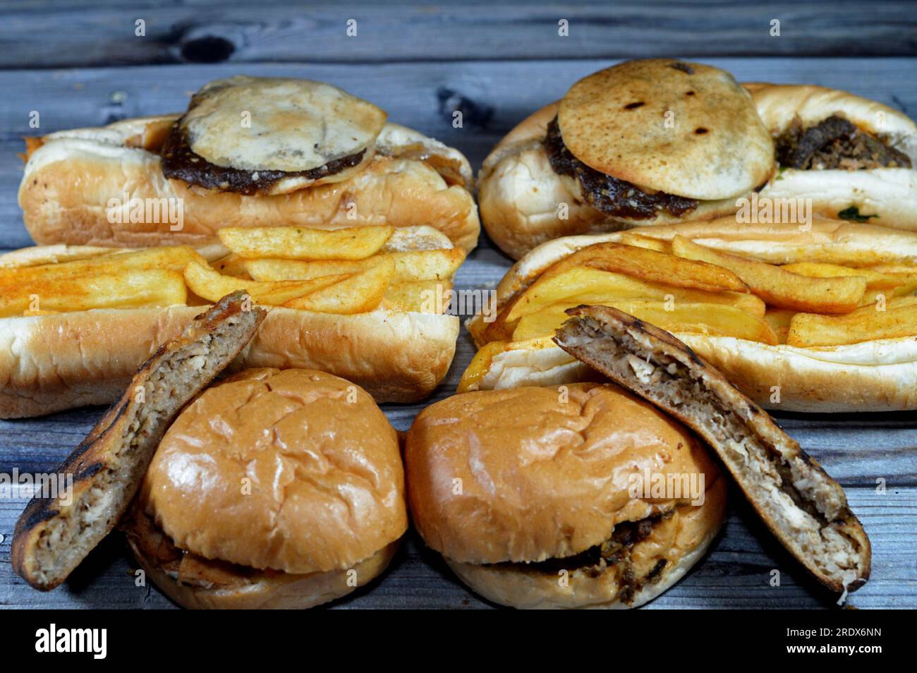 Various sandwiches, Chicken and Beef meat shawarma sandwiches ...