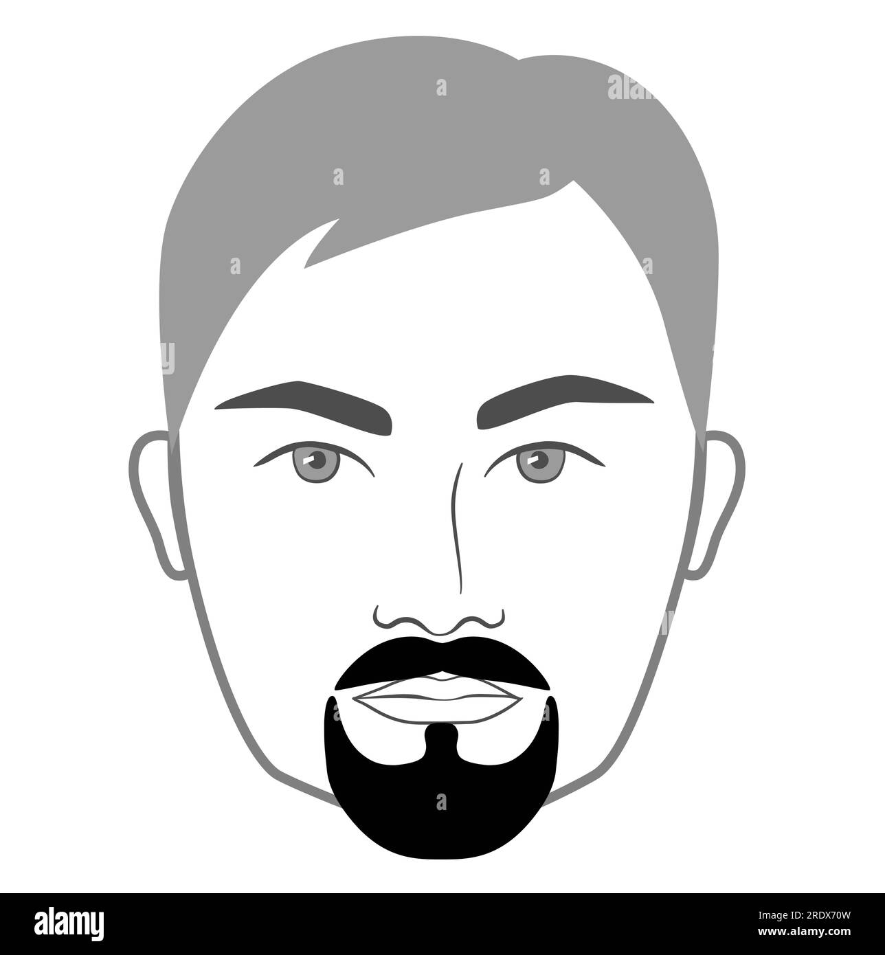 Chevron Goatee Beard style men in face illustration Facial hair ...