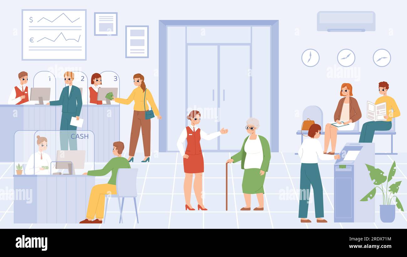 Bank counter cartoon hi-res stock photography and images - Alamy