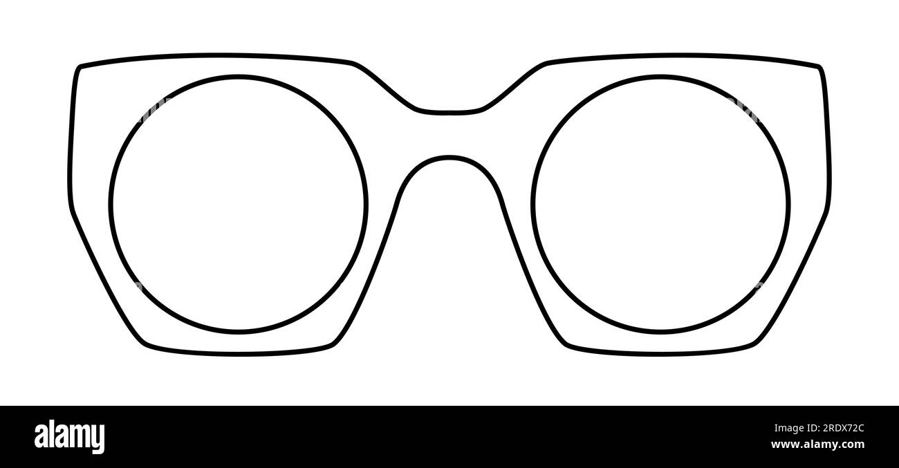 Angular frame glasses fashion accessory illustration. Sunglass front ...