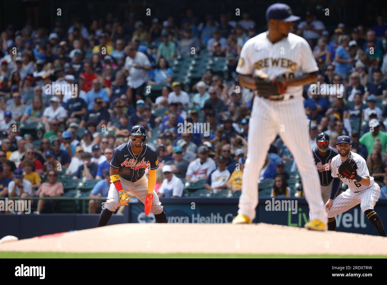 Milwaukee, Wisconsin, USA. July 23, 2023: Atlanta Braves right fielder ...