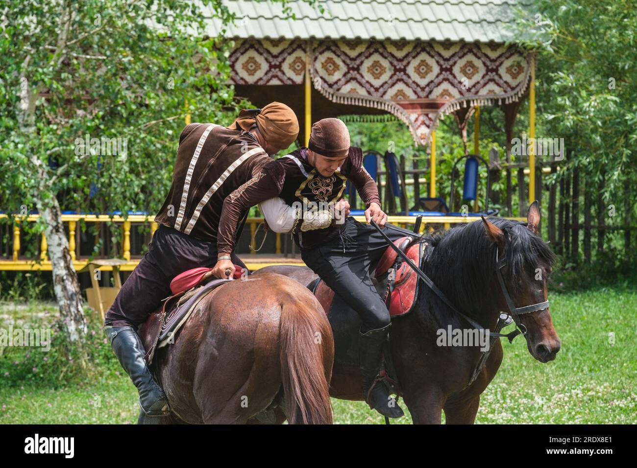 Kazakhstan, Huns Ethno Village. Demonstration of Traditional Kazakh ...
