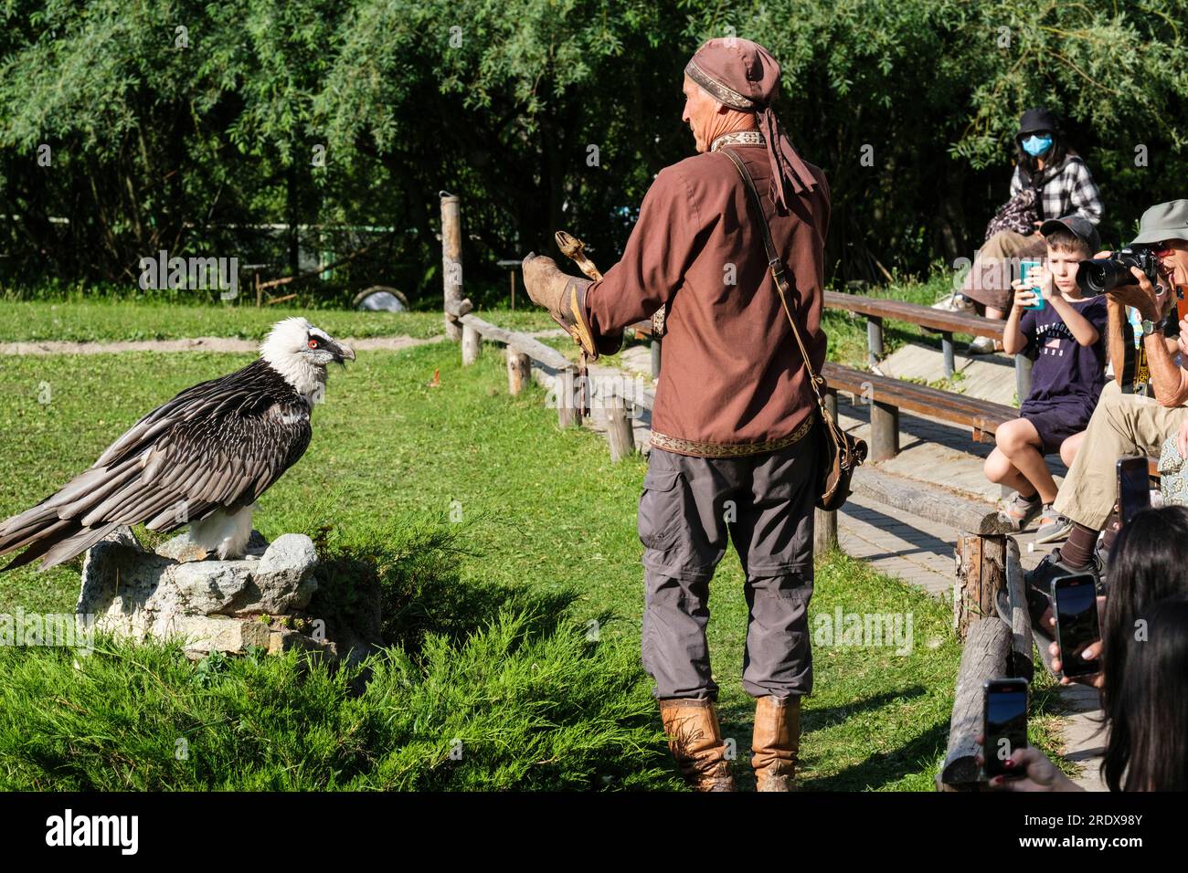 Kazakhstan, Almaty. Sunkar Falcon Center Show Demonstrating Bearded ...