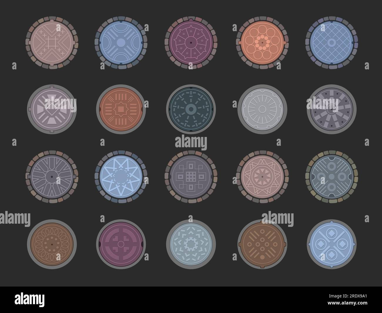 Decorative manhole cover Stock Vector Images - Alamy