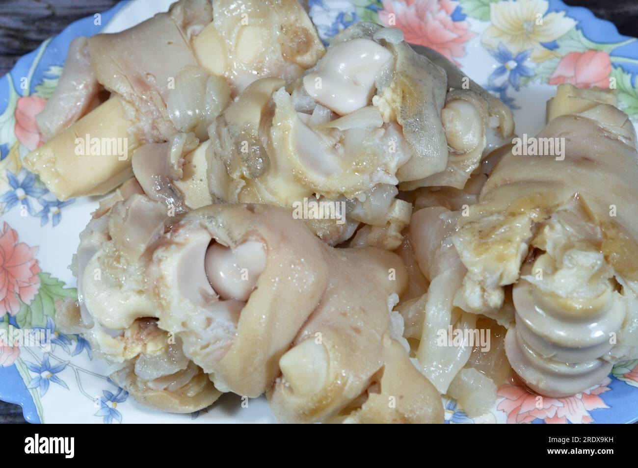 Arabic Egyptian cuisine of kawareh trotters with its traditional soup ...