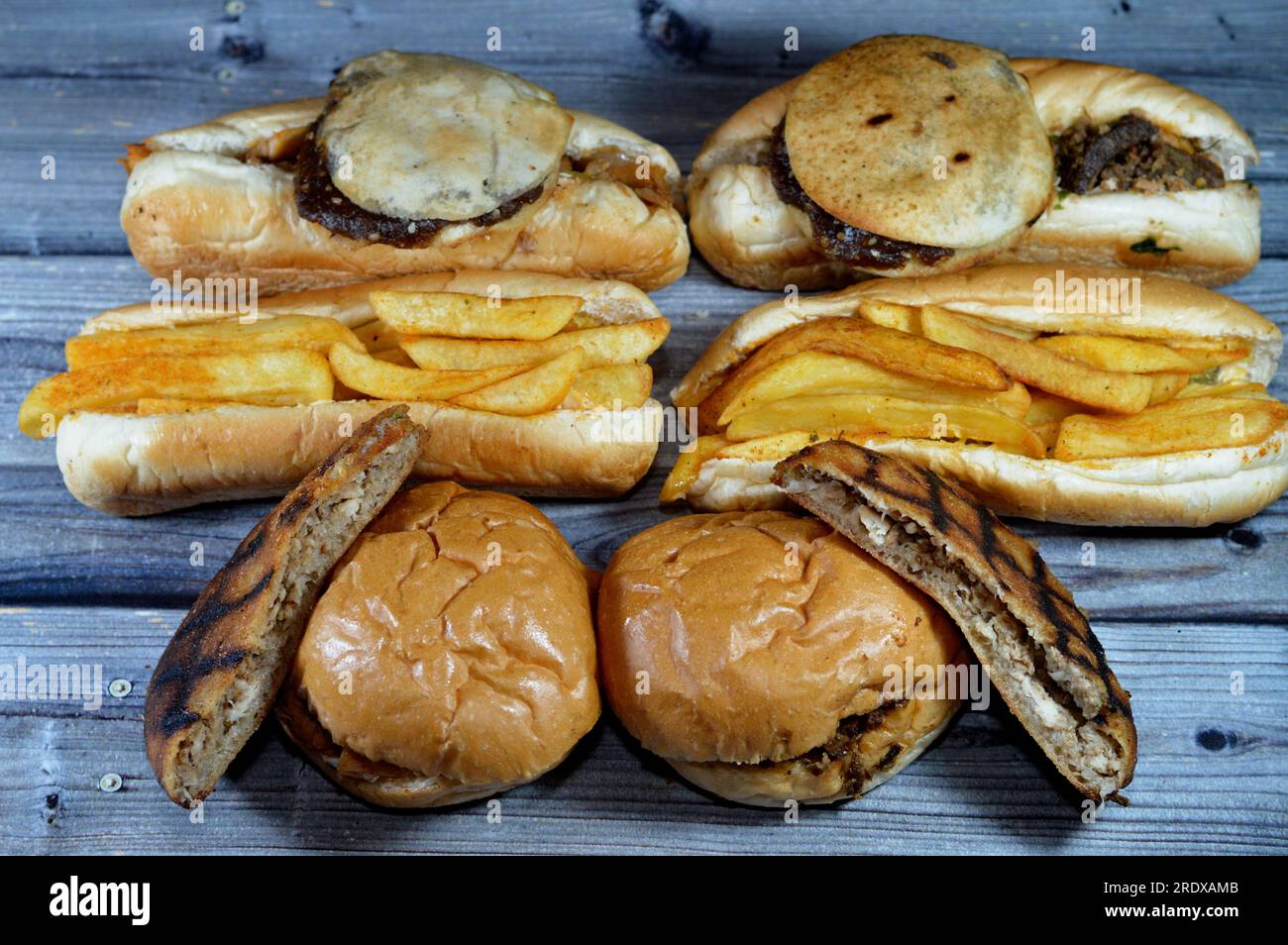 Various sandwiches, Chicken and Beef meat shawarma sandwiches ...