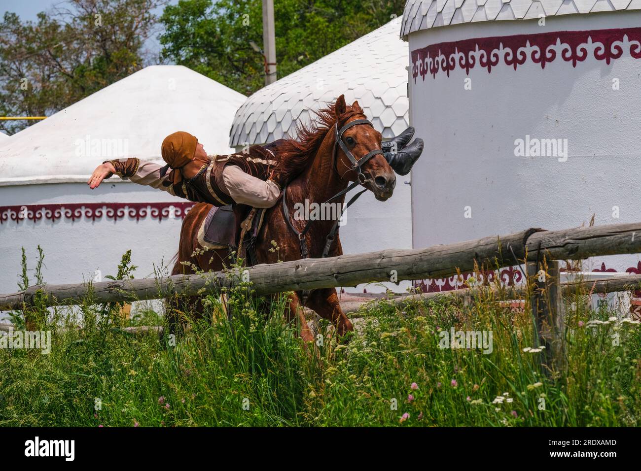Kazakhstan, Huns Ethno Village. Demonstration of Traditional Kazakh ...