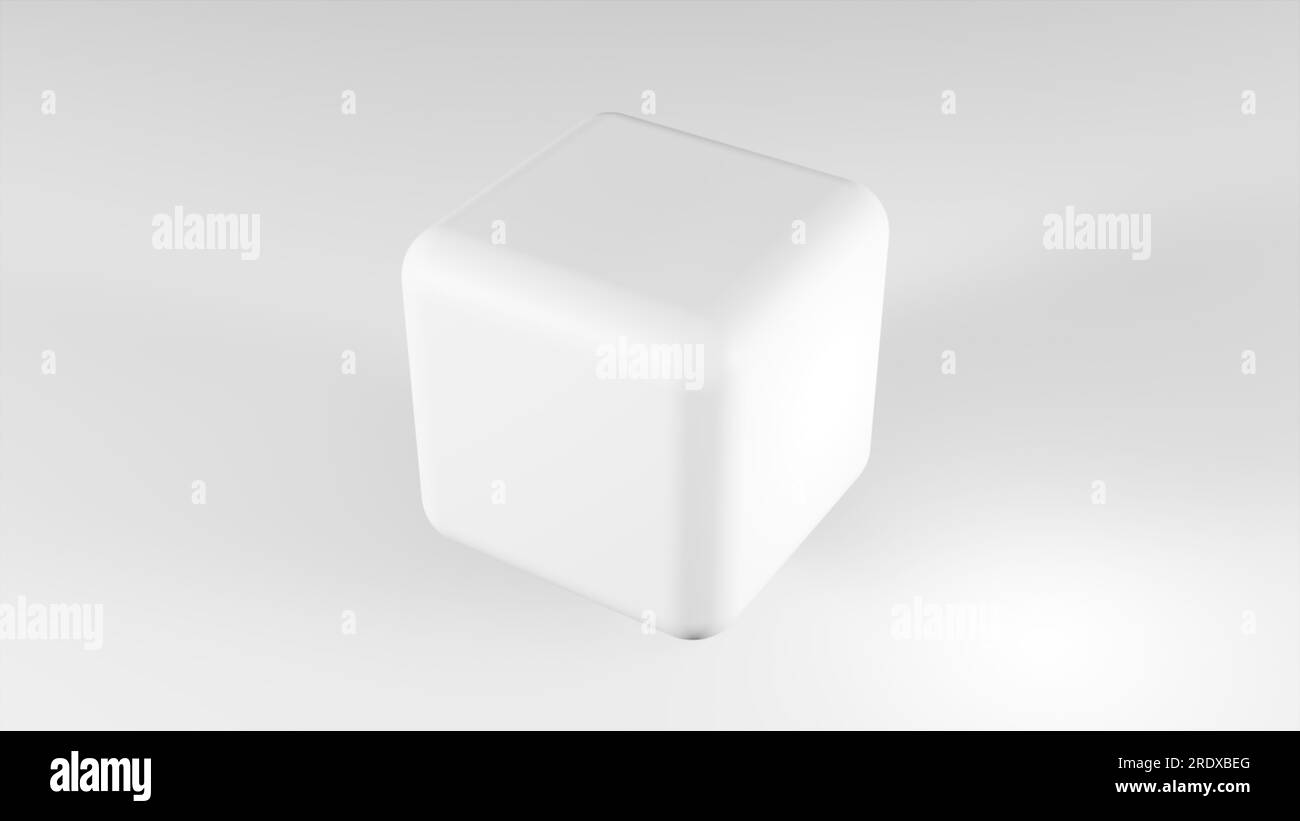 Abstract White cube. Computer generated 3d render Stock Photo - Alamy