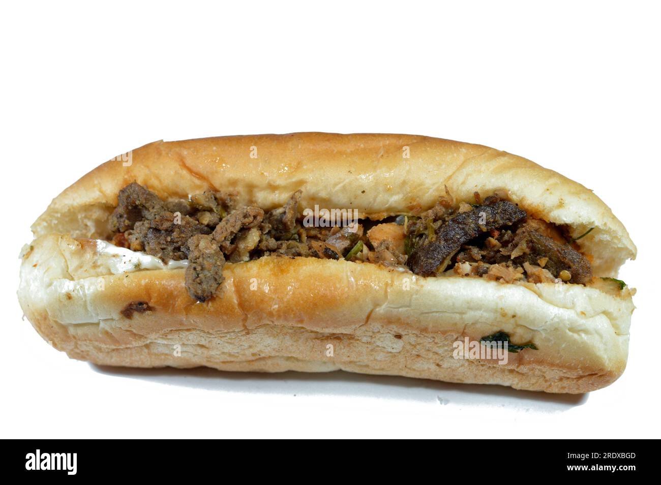 Chicken and Beef meat shawarma sandwiches, popular Middle Eastern dish ...