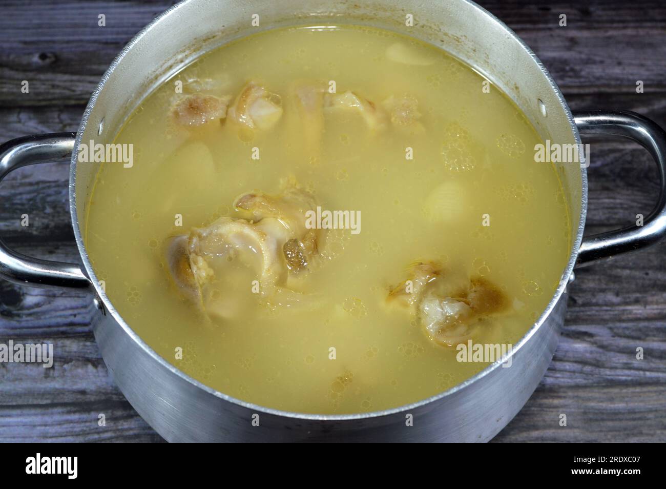 Arabic Egyptian cuisine of kawareh trotters with its traditional soup ...