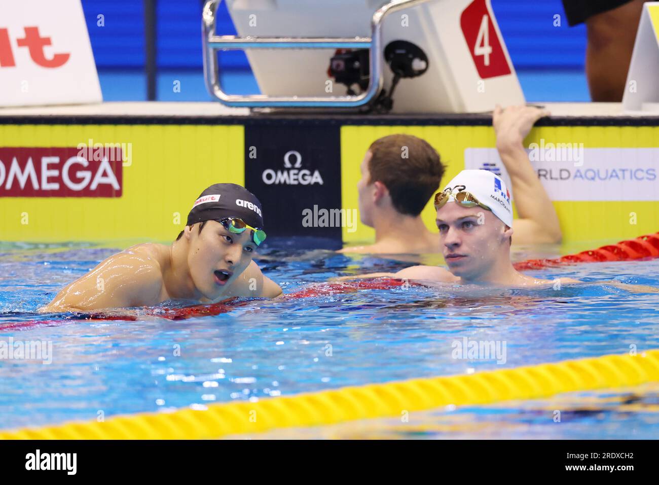 Fukuoka, Japan. 23rd July, 2023. (L to R) Daiya Seto (JPN), Leon ...