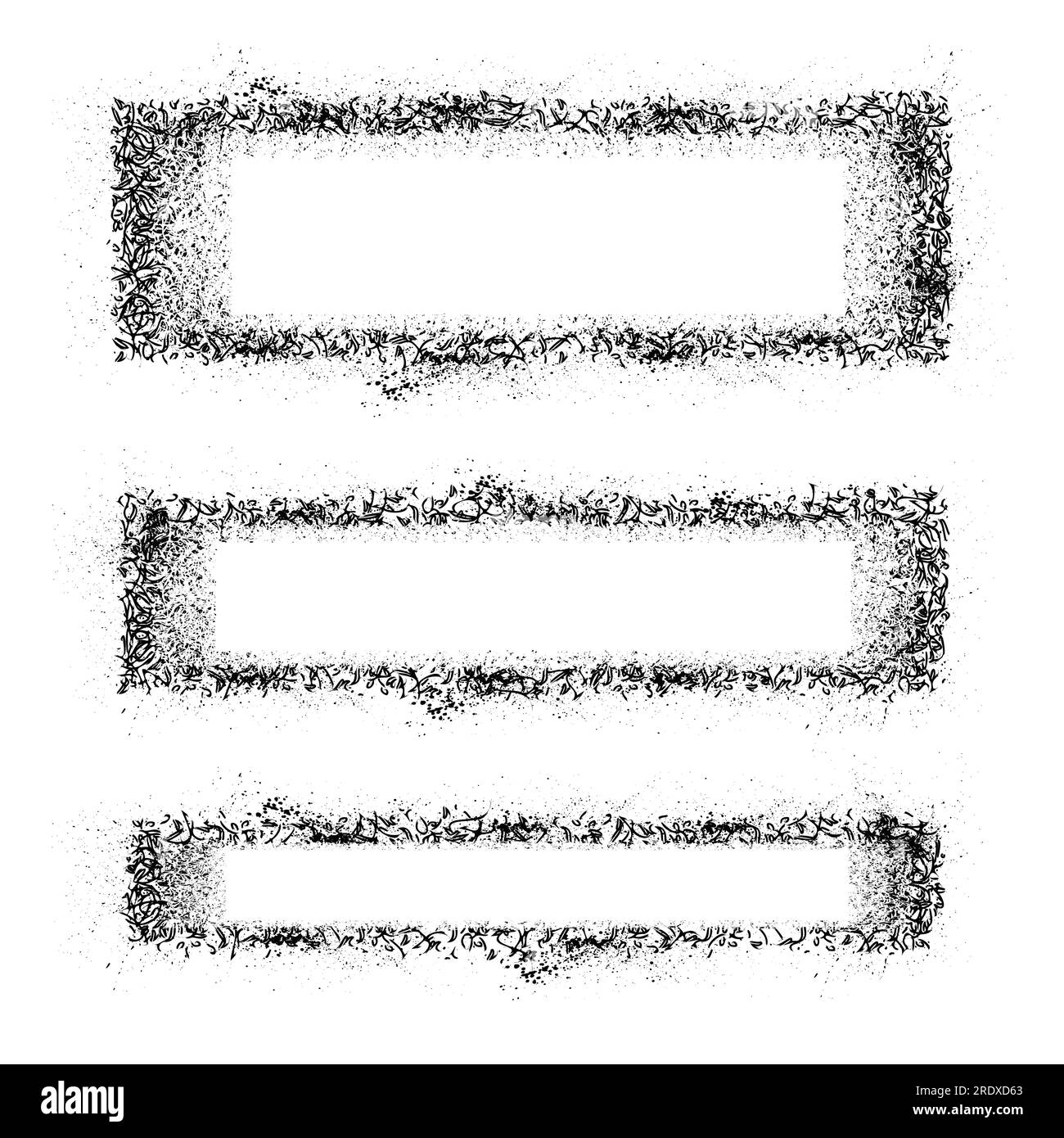 Black abstract grunge rectangle full frames outline Stock Vector Image ...