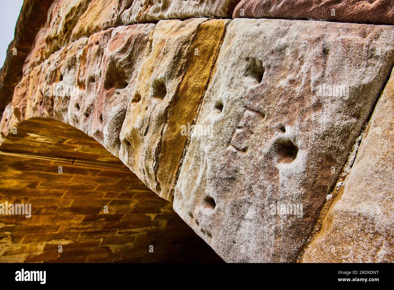 Background abstract asset bridge arch with textured stone bricks with ...