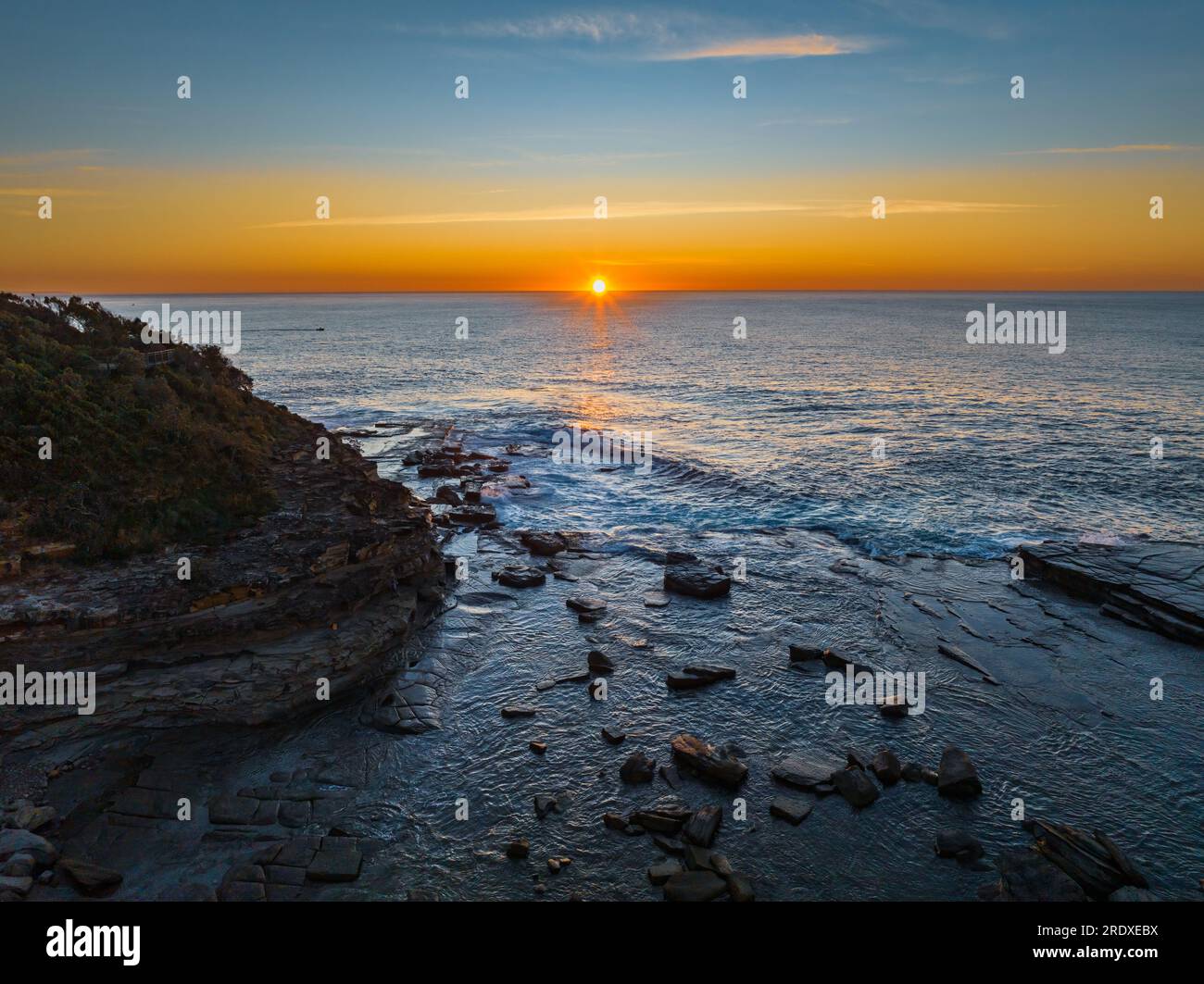 Aerial sunrise seascape from The Skillion in Terrigal, NSW, Australia Stock Photo - Alamy