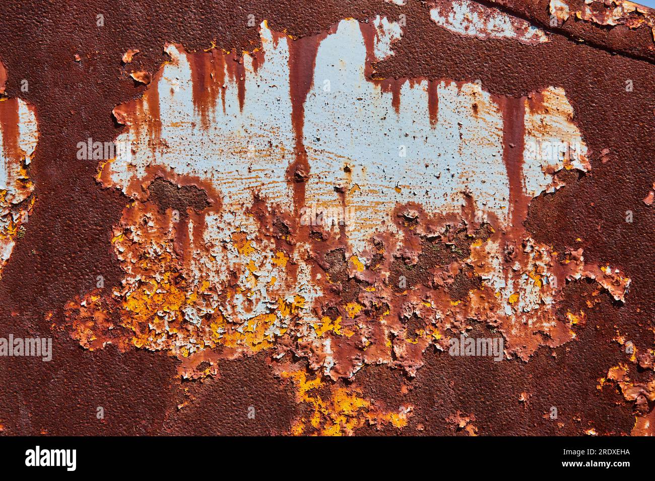 Corroding, dripping bloody metal, chipped paint, rusting wall ...