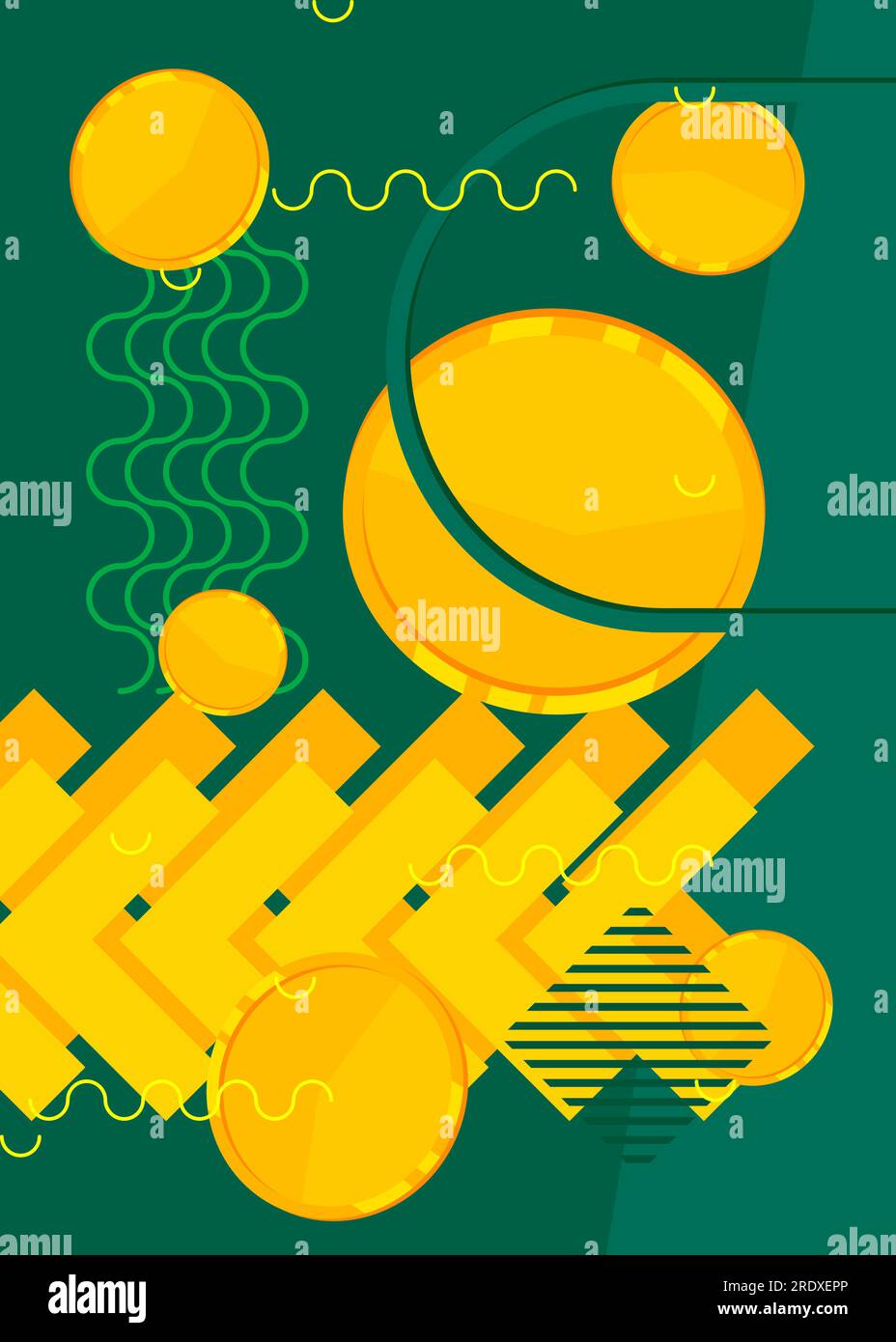 Green and yellow geometric graphic background illustration design ...