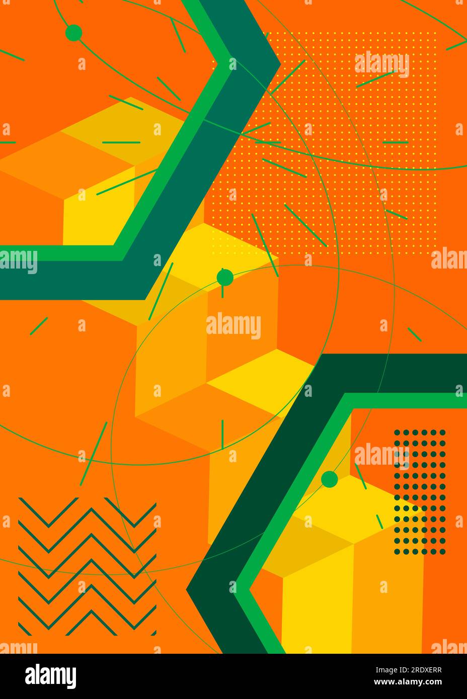 Green and yellow geometric graphic background illustration design ...