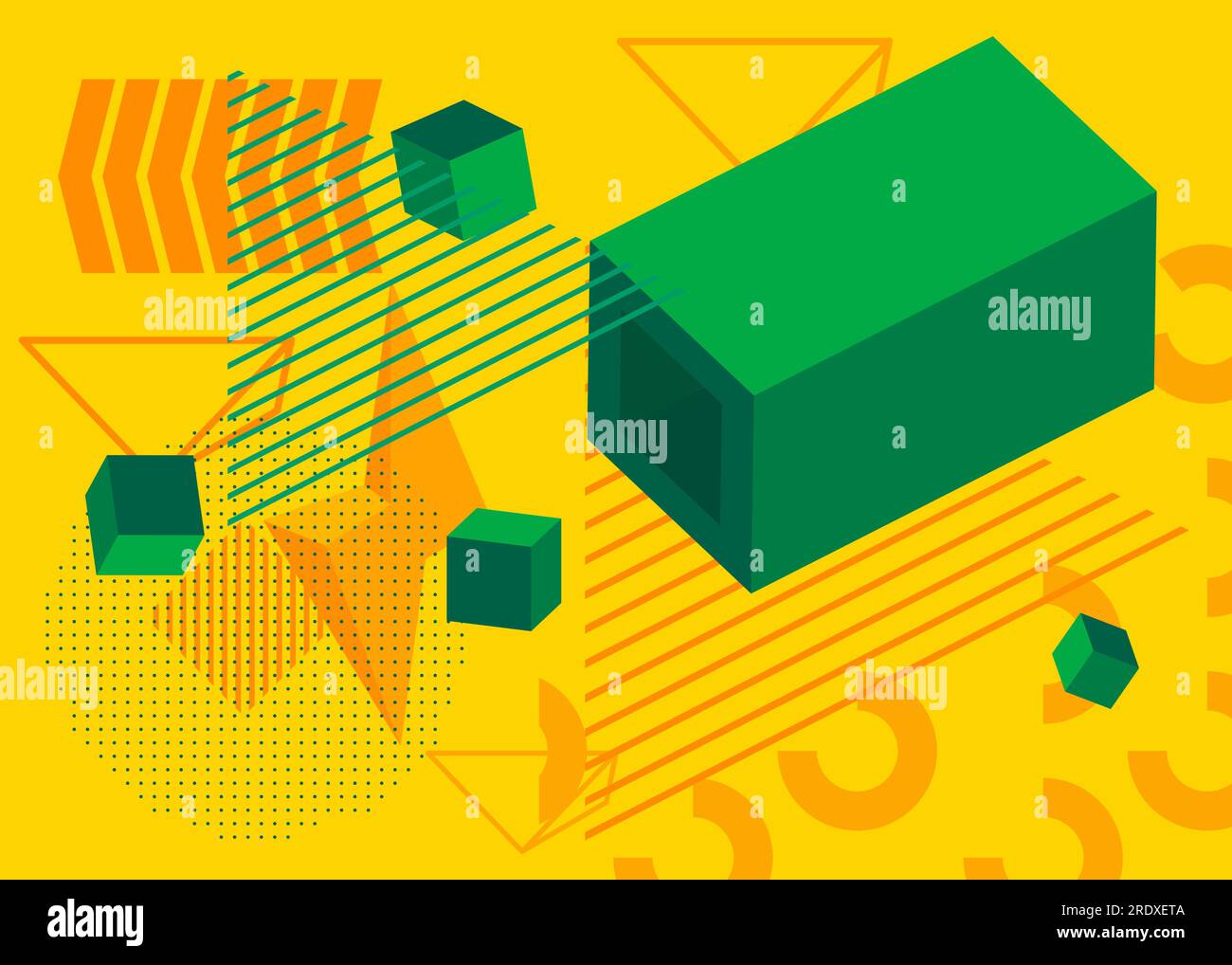 Green and yellow geometric graphic background illustration design ...
