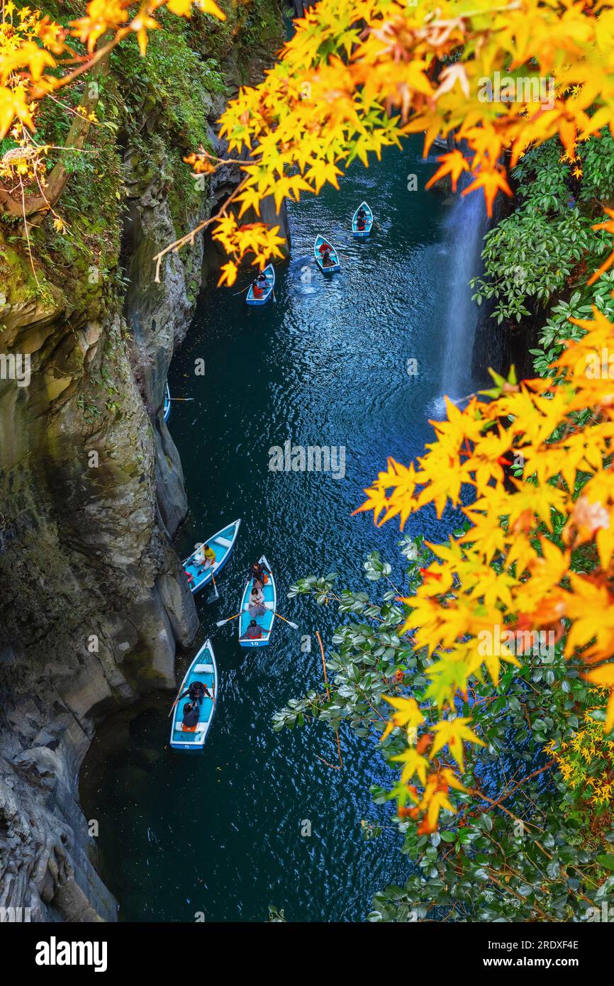 Miyazaki, Japan - Nov 24 2022: Takachiho Gorge is a narrow chasm cut ...