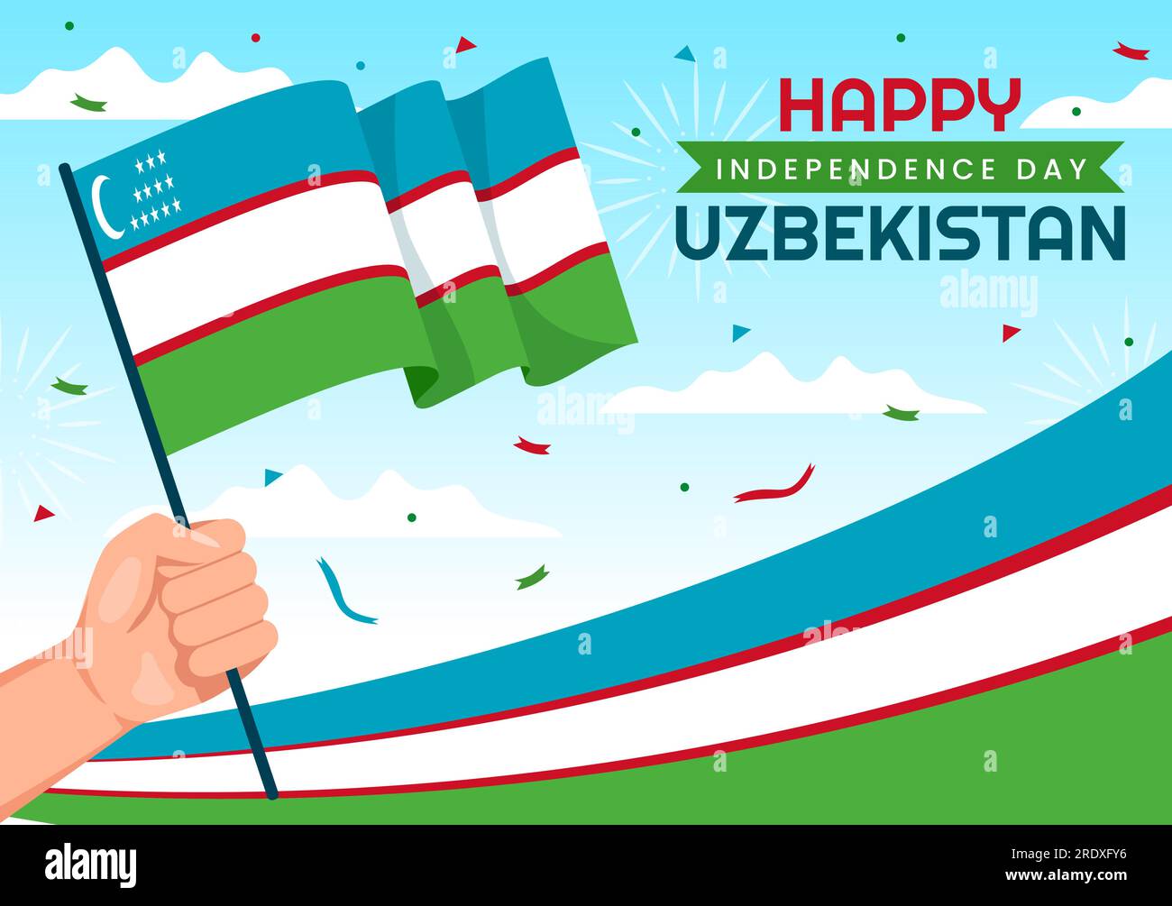 Happy Uzbekistan Independence Day Vector Illustration on 1st of ...