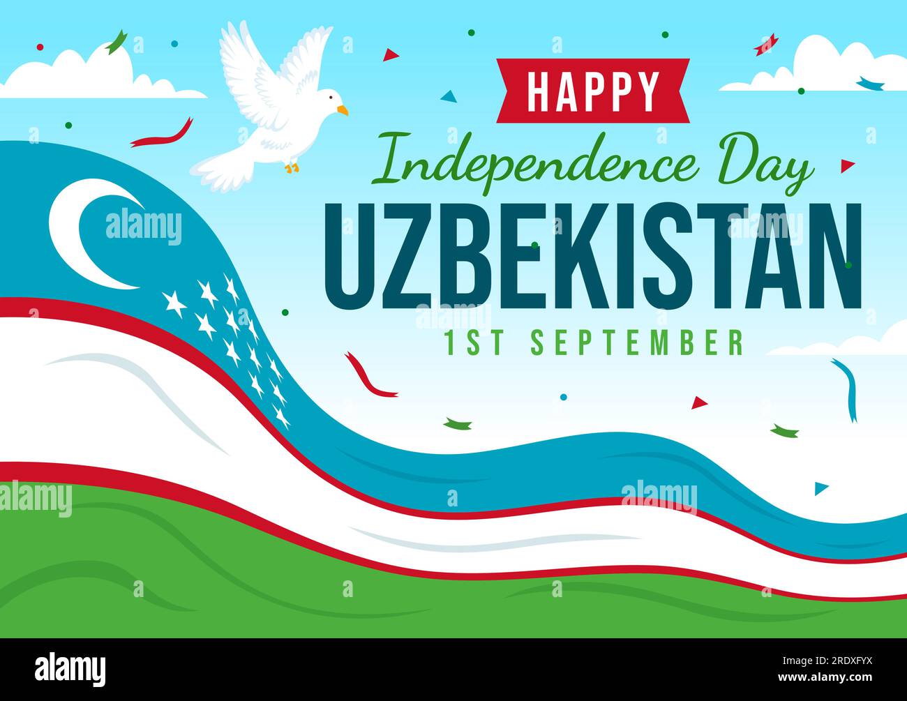 Happy Uzbekistan Independence Day Vector Illustration on 1st of ...