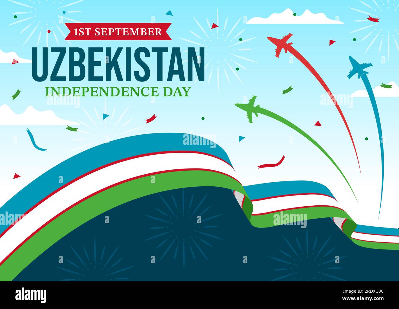 Happy Uzbekistan Independence Day Vector Illustration on 1st of ...
