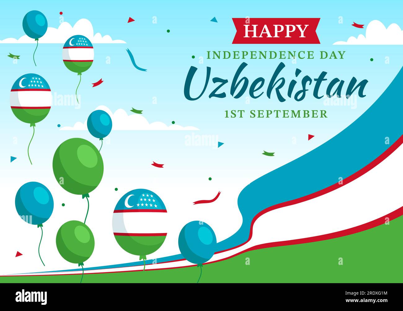 Happy Uzbekistan Independence Day Vector Illustration on 1st of ...