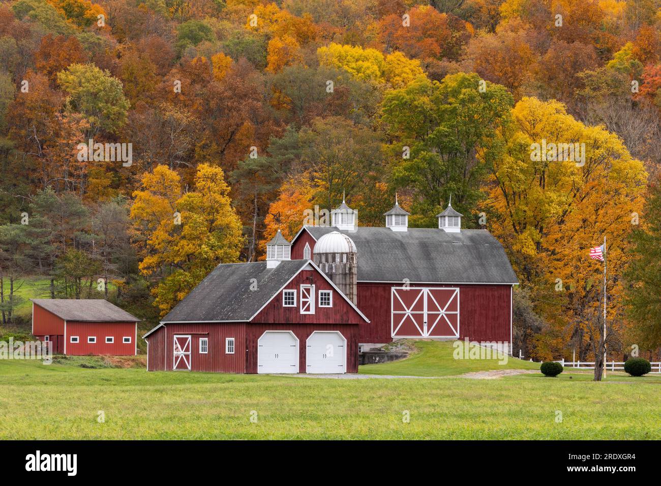 Red barn in atumn, Loyalsockville, Lycoming County, Pennsylvania Stock ...