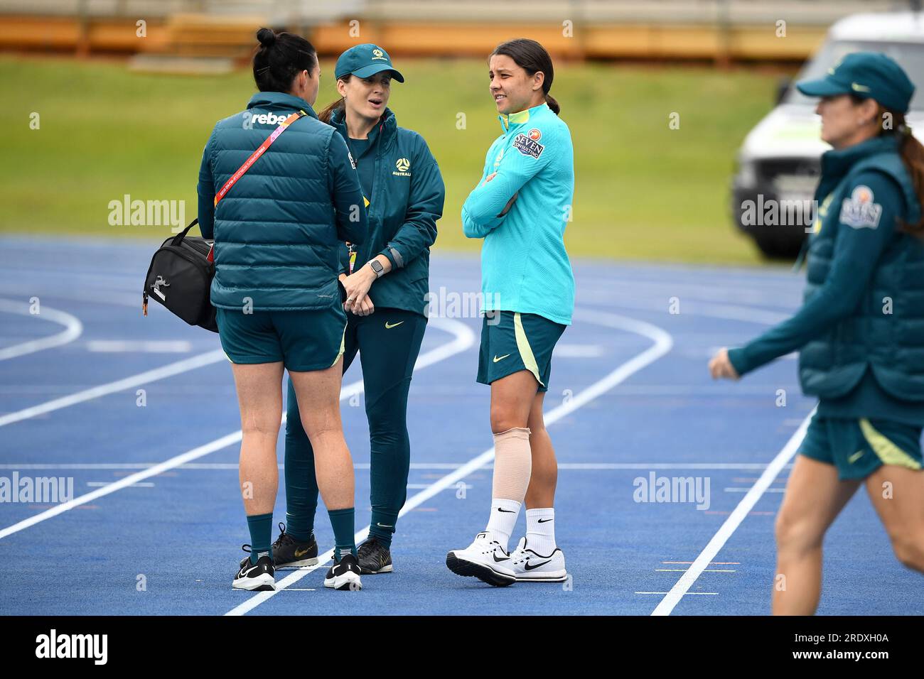 Brisbane, Australia. 24th July, 2023. Sam Kerr of Australia looks on ...
