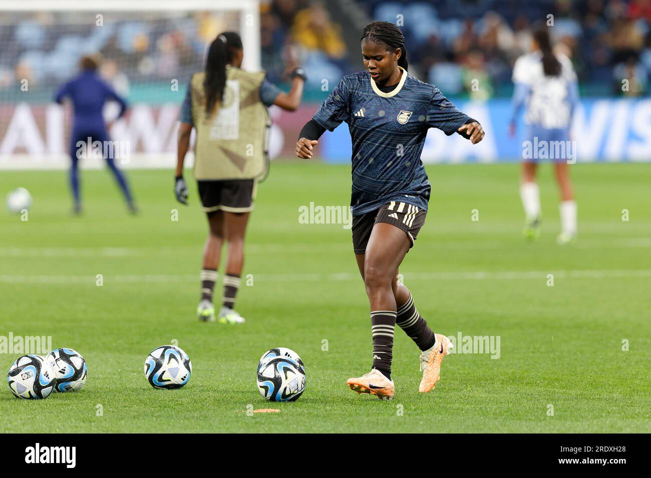 Sydney, Australia. 23rd July, 2023. Khadija Shaw of Jamaica warms up ...