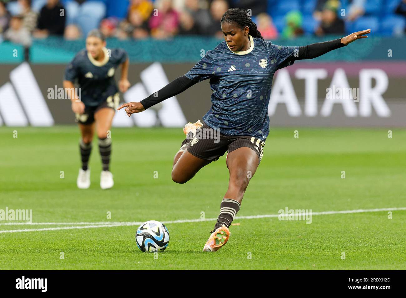 Sydney, Australia. 23rd July, 2023. Khadija Shaw of Jamaica warms up ...