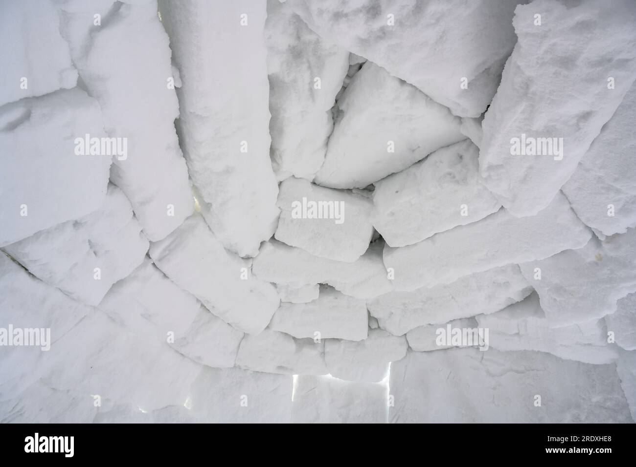 Inside view of the ceiling in the igloo, the traditional shelter of the ...