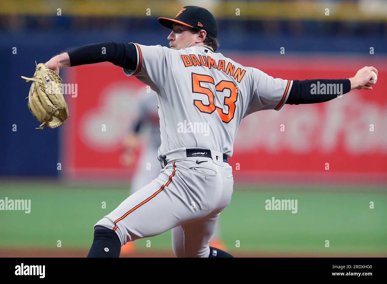 ST. PETERSBURG, FL - July 23: Baltimore Orioles Pitcher Mike Baumann ...