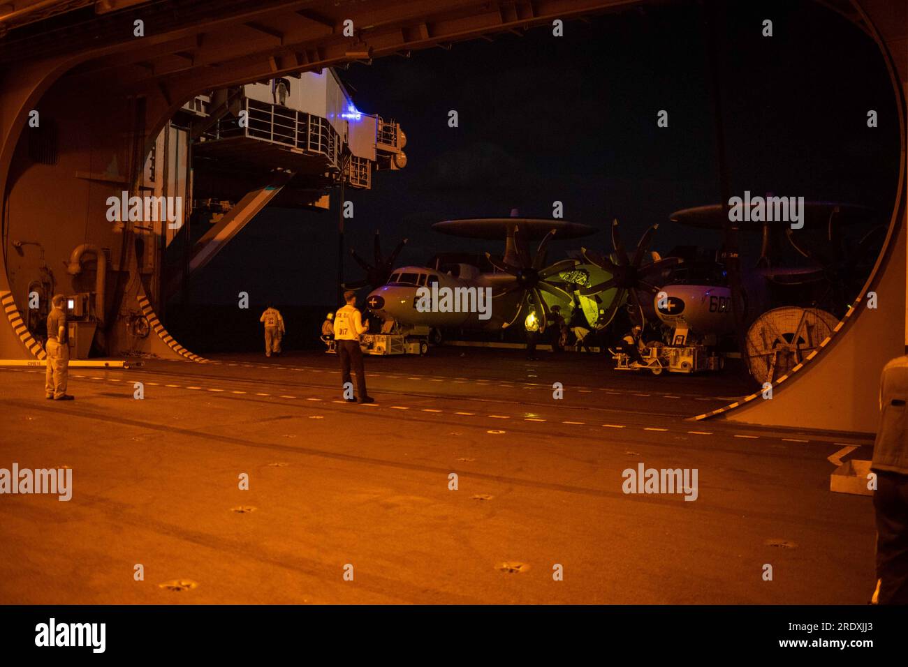 230704-N-HE057-1024 ATLANTIC OCEAN. (July 4, 2023) Sailors maneuver an ...