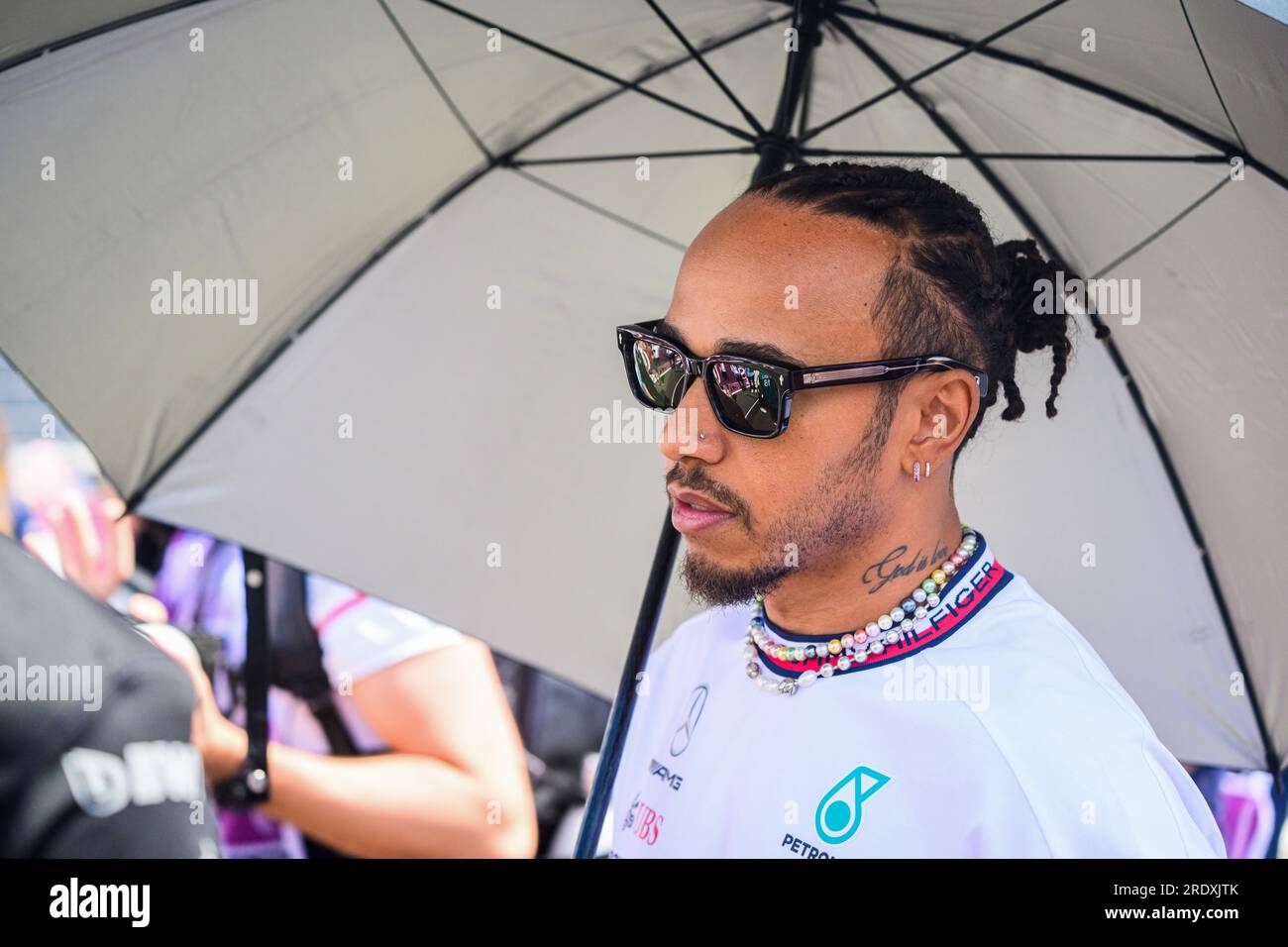 Budapest, Hungary. 23rd July, 2023. Mercedes AMG Petronas F1 Team's ...