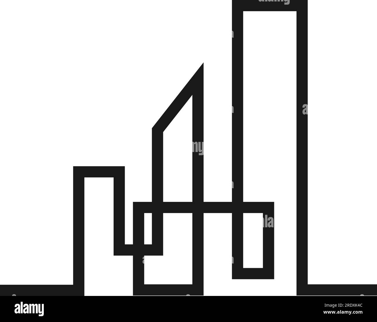 Skyscraper building line icon clipart design template vector isolated ...