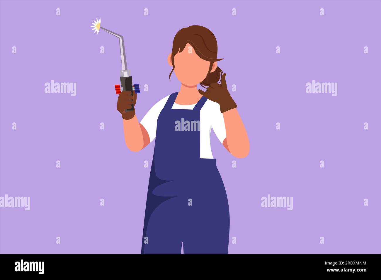 Welder vector cartoon illustration hi-res stock photography and images ...