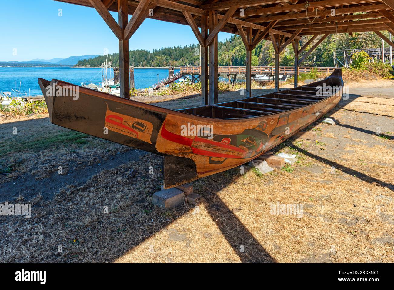 Traditional canoe of the We Wai Kai first nation native people in the ...