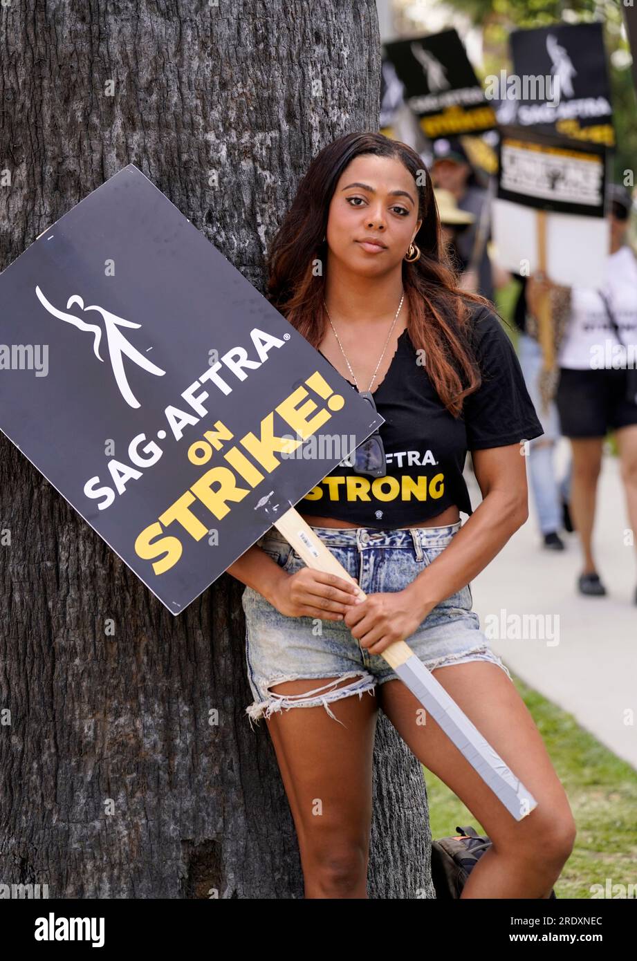 Actor Amari Dejoie poses for a portrait near SAG-AFTRA and WGA picket ...