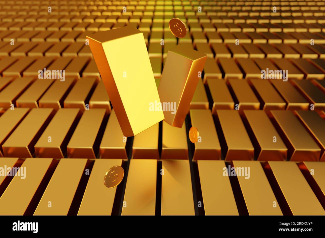 3D Illustration ,Gold bar stack wealth concept, treasure, and trading, investment Stock Photo ...